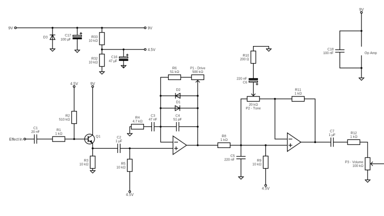 Ibanez Tube Screamer (TS808) On Stripboard - Crazy Chicken Guitar Pedals